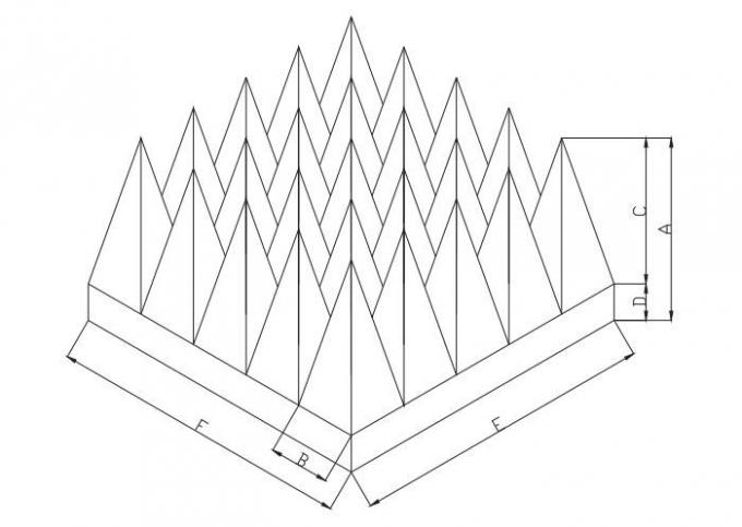 High Power RF Pyramid Absorber Foam Microwave Absorbing Materials